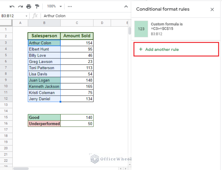 Conditional Formatting Based On Another Cell In Google Sheets OfficeWheel