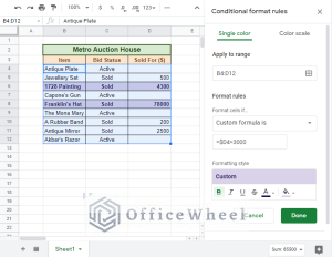 Change Row Color Based on Cell Value in Google Sheets (4 Ways) - OfficeWheel