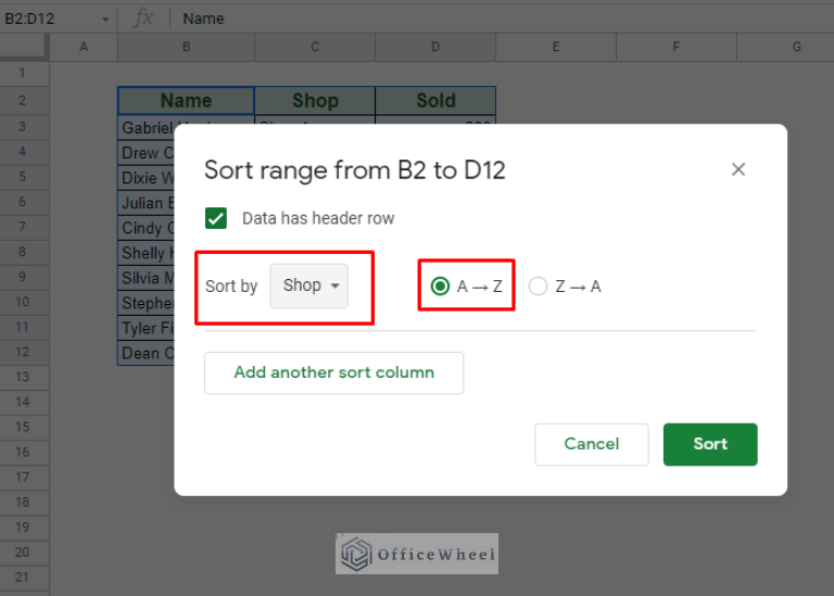 Sort By Column in Google Sheets (3 Easy Ways) - OfficeWheel