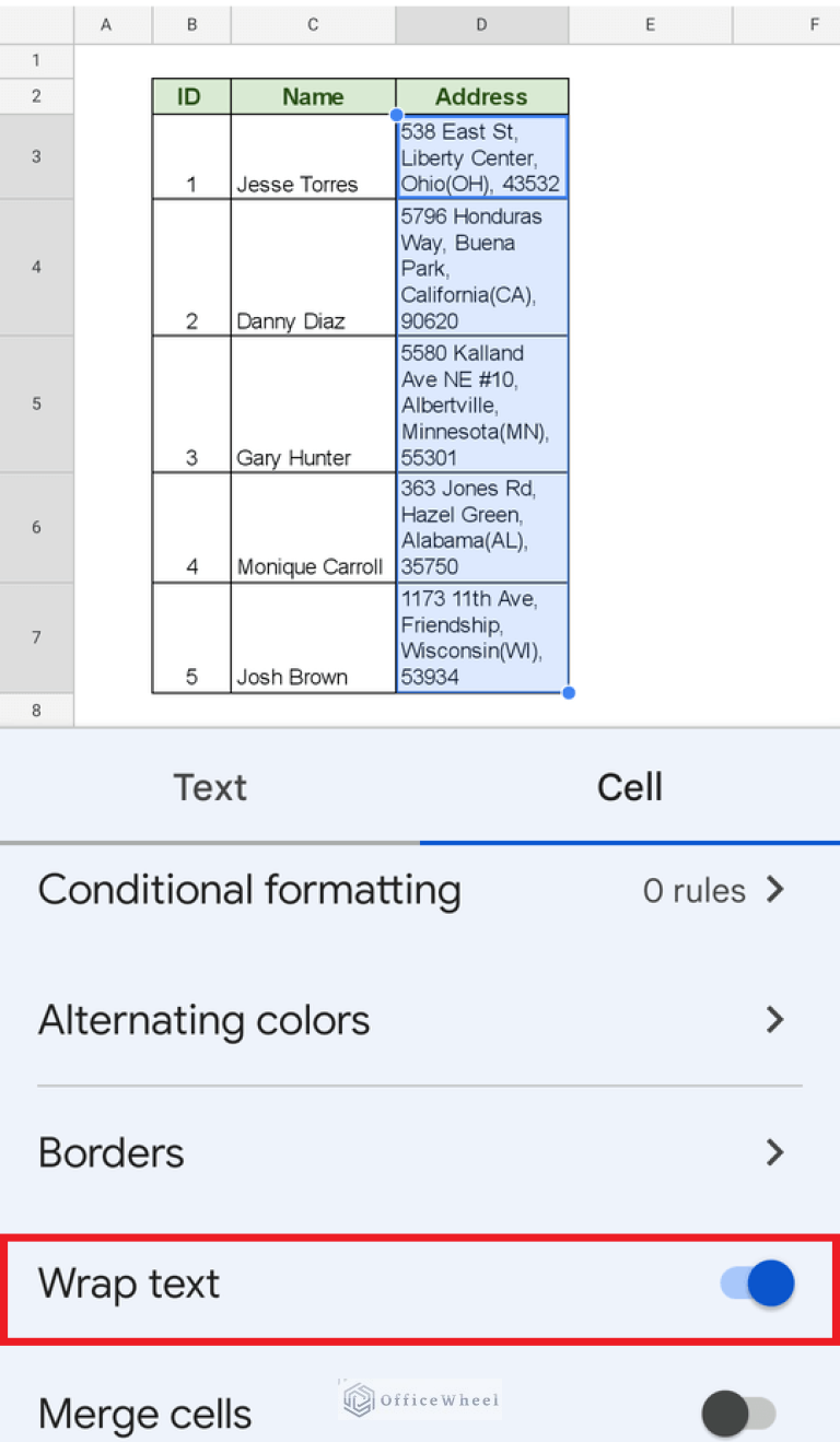 How to Wrap Text in Google Sheets (4 Ways) - OfficeWheel