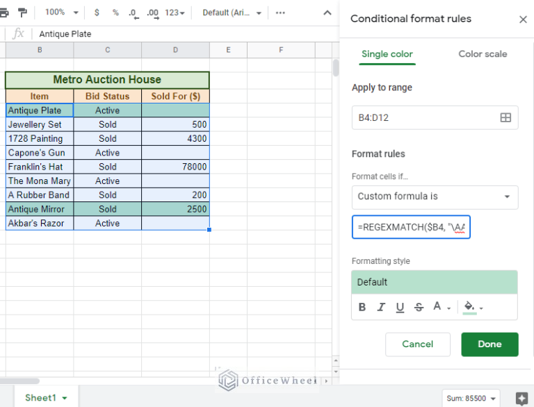 Change Row Color Based on Cell Value in Google Sheets (4 Ways) - OfficeWheel