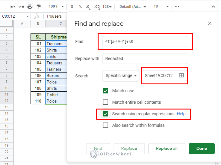 Find and Replace in Google Sheets (3 Ways) - OfficeWheel