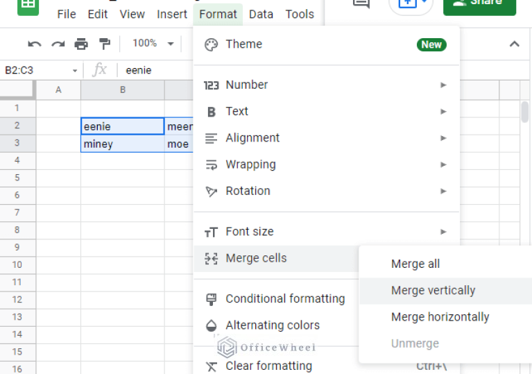How to Merge Cells in Google Sheets (4 Ways) - OfficeWheel