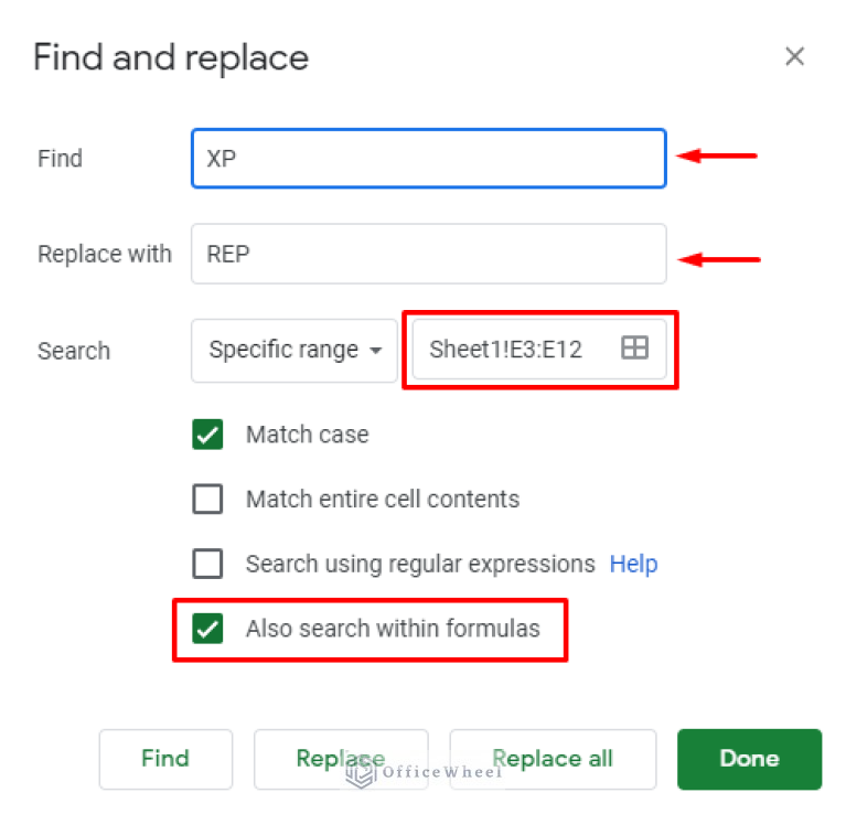 Find and Replace in Google Sheets (3 Ways) - OfficeWheel