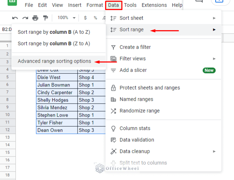Sort By Column in Google Sheets (3 Easy Ways) - OfficeWheel