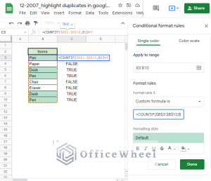 Highlight Duplicates in Google Sheets (4 Ways) - OfficeWheel