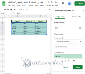 Highlight Duplicates in Google Sheets (4 Ways) - OfficeWheel