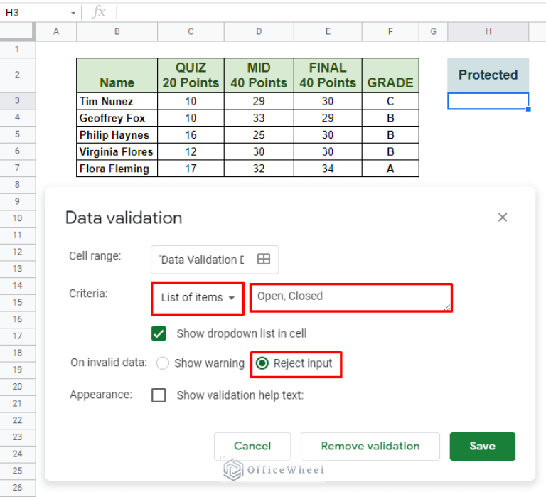 Conditional Locking Of Cells In Google Sheets (Easy Steps) - OfficeWheel