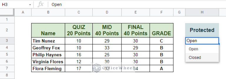 Conditional Locking Of Cells In Google Sheets (Easy Steps) - OfficeWheel