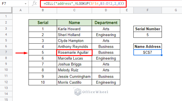 Return Cell Reference in Google Sheets (4 Easy Ways)