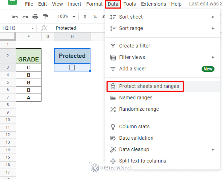 Conditional Locking Of Cells In Google Sheets (Easy Steps) - OfficeWheel