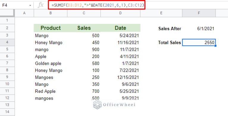 How to Use SUMIF in Google Sheets (With Examples) - OfficeWheel