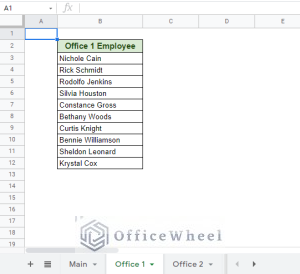 Indirect Sheet Name in Google Sheets (Easy Steps) - OfficeWheel