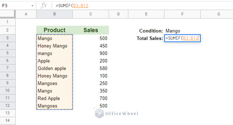 How to Use SUMIF in Google Sheets (With Examples) - OfficeWheel