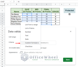 Conditional Locking Of Cells In Google Sheets (Easy Steps) - OfficeWheel
