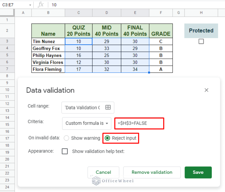 Conditional Locking Of Cells In Google Sheets (Easy Steps) - OfficeWheel