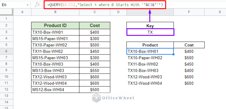 How to Query Cell Reference in Google Sheets - OfficeWheel