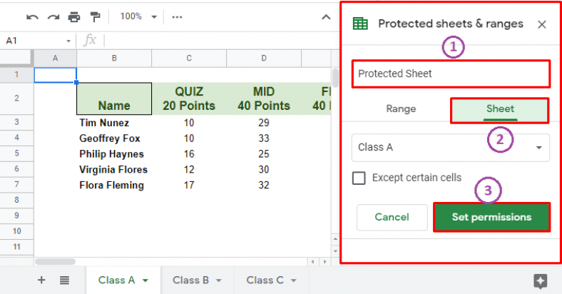 Protect Sheet From View in a Google Spreadsheet (2 Ways) - officewheel.com