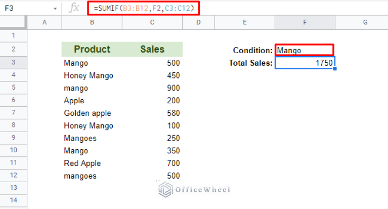 How to Use SUMIF in Google Sheets (With Examples) - OfficeWheel