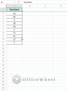 How to Sort by Number in Google Sheets (4 Ways) - OfficeWheel