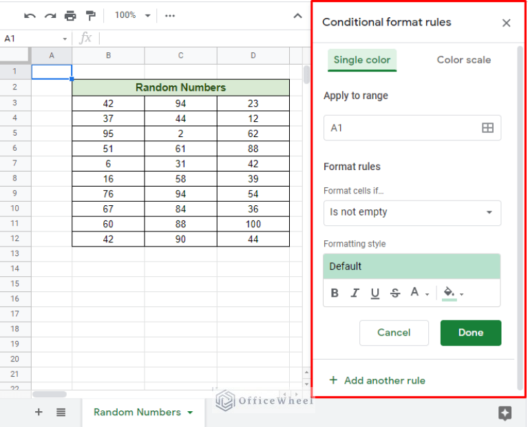 How to Use Conditional Formatting in Google Sheets - OfficeWheel