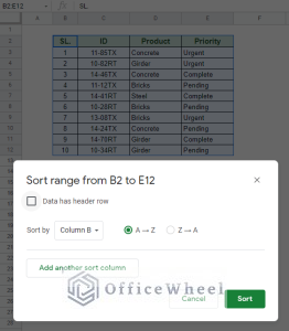 How to Apply a Custom Sort in Google Sheets - OfficeWheel