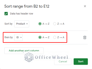 How to Apply a Custom Sort in Google Sheets - OfficeWheel