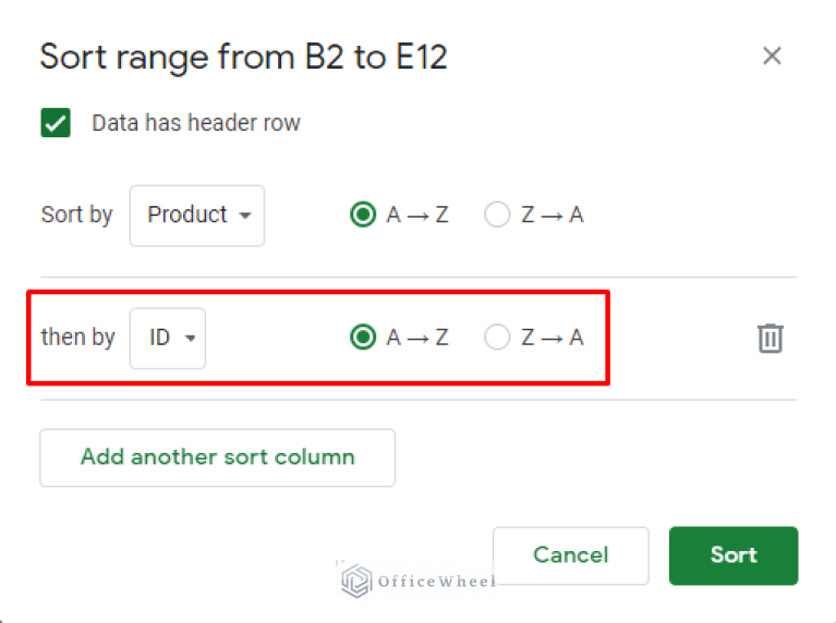 How to Apply a Custom Sort in Google Sheets - OfficeWheel