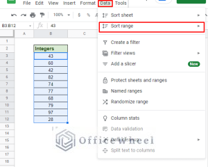 How to Sort Numerically in Google Sheets (3 Ways) - OfficeWheel
