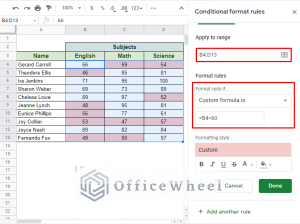 Google Sheets: Conditional Formatting with Multiple Conditions