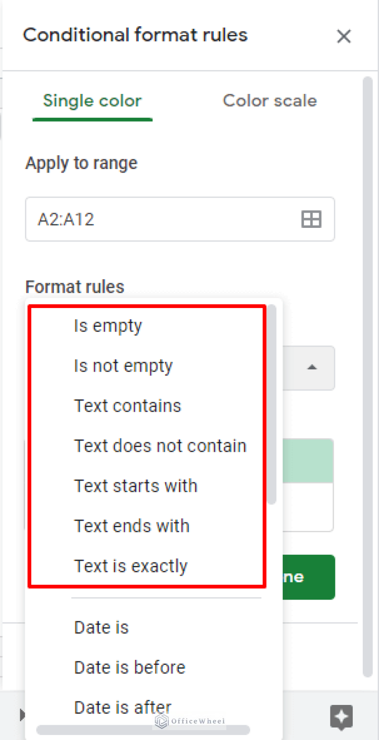 How to Use Conditional Formatting in Google Sheets - OfficeWheel