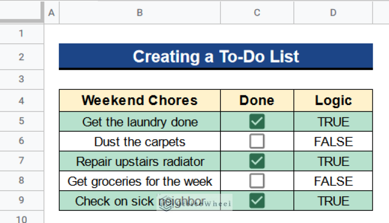 Conditional Formatting with Checkbox in Google Sheets