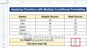 Conditional Formatting with Checkbox in Google Sheets