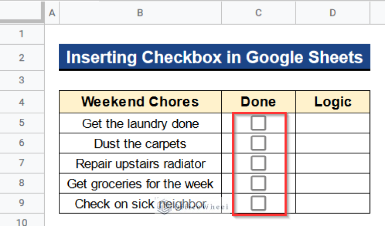Conditional Formatting with Checkbox in Google Sheets