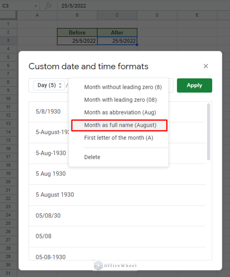 How to Format Date in Google Sheets (3 Easy Ways) - OfficeWheel