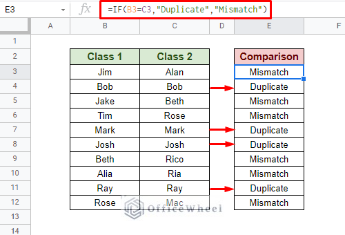 Compare Two Columns For Duplicates In Google Sheets 3 Easy Ways OfficeWheel