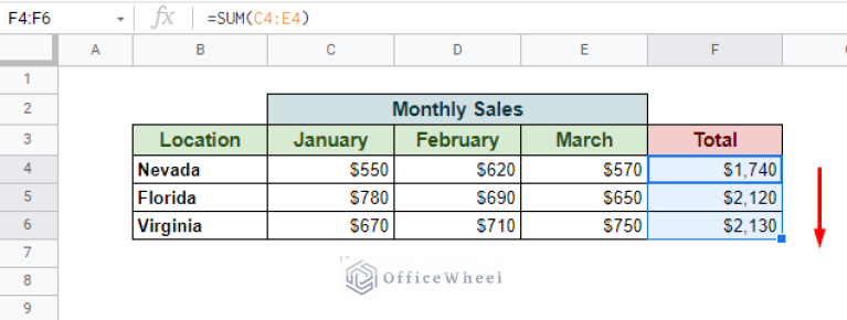 How to Sum Multiple Rows in Google Sheets (3 Ways) - OfficeWheel