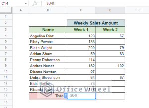 How to Add Up A Column in Google Sheets - OfficeWheel