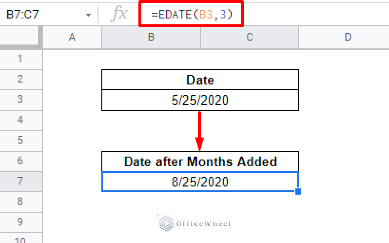 How to Add Months to a Date in Google Sheets (2 Easy Ways) - OfficeWheel