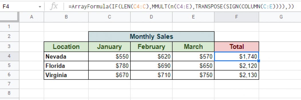 How to Sum Multiple Rows in Google Sheets (3 Ways) - OfficeWheel