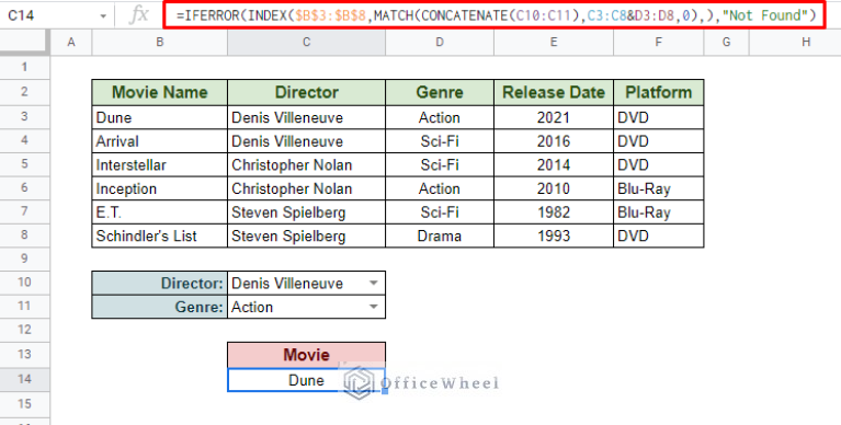 INDEX-MATCH with Multiple Criteria in Google Sheets (Easy Guide)