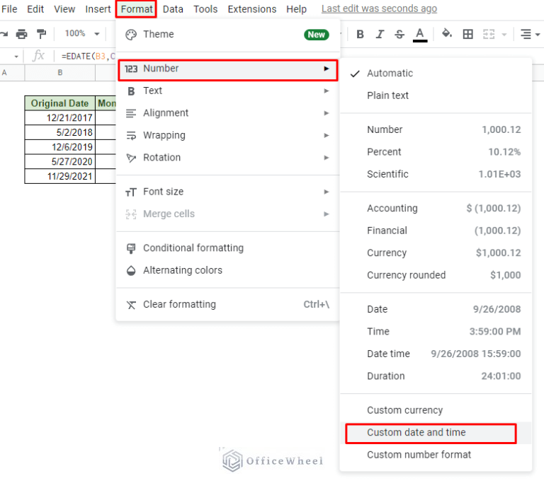 How To Add Months To A Date In Google Sheets 2 Easy Ways OfficeWheel