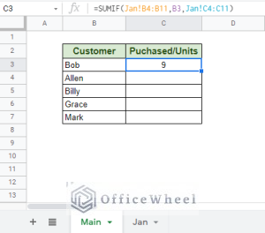 Applying SUMIF from Another Sheet in Google Sheets - OfficeWheel