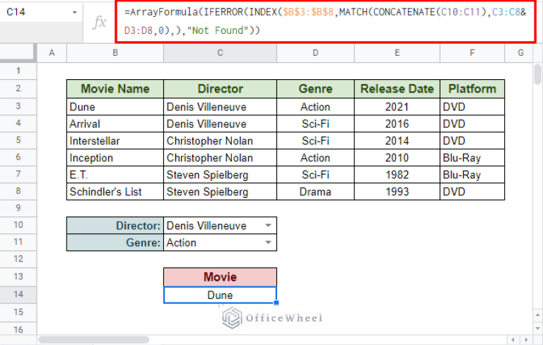 INDEX-MATCH with Multiple Criteria in Google Sheets (Easy Guide)