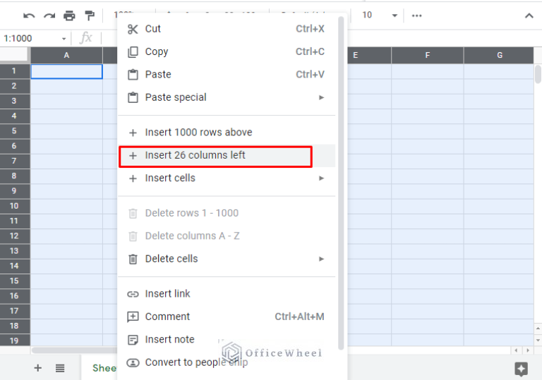 How to Have More than 26 Columns in Google Sheets - OfficeWheel