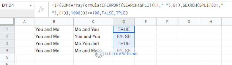 How to Compare Text in Google Sheets (3 Easy Ways) - OfficeWheel