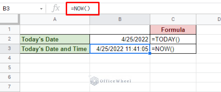 How to Use Today’s Date in Google Sheets (An Easy Guide) - OfficeWheel