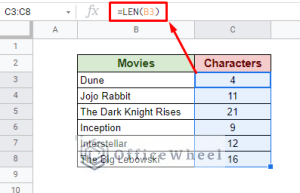 Character Count in Google Sheets (An Easy Guide) - OfficeWheel