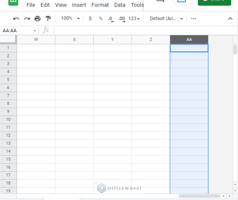 How to Have More than 26 Columns in Google Sheets - OfficeWheel