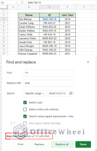 Find and Replace with Wildcard in Google Sheets - OfficeWheel